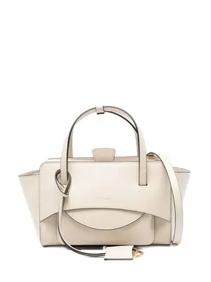 HIDESINS Flap Small Leather Tote Bag - White