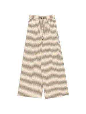 Max Mara Striped Wide-leg Trousers - Beige