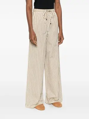 Max Mara Striped Wide-leg Trousers - Beige