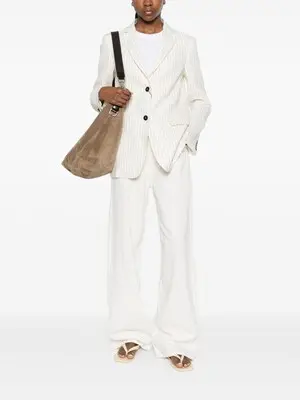 Max Mara Linen Single-breasted Jacket - Beige