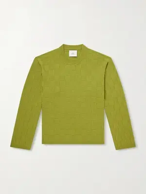 THE ELDER STATESMAN Culver Checked Cashmere Sweater