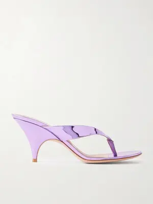GIANVITO ROSSI Sofia 70 Mirrored-leather Sandals - Purple