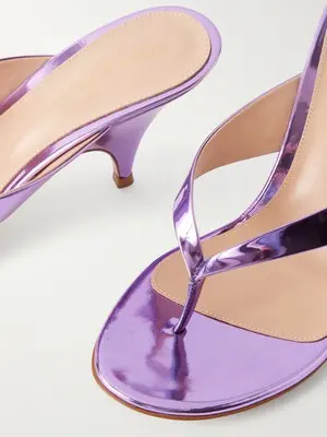 GIANVITO ROSSI Sofia 70 Mirrored-leather Sandals - Purple