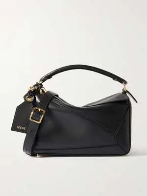 Loewe Puzzle Small Textured-leather Shoulder Bag - Black