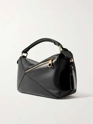 Loewe Puzzle Small Textured-leather Shoulder Bag - Black