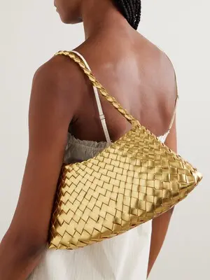 Dragon Diffusion Rosanna Mini Woven Metallic Leather Tote