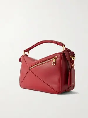 Loewe Puzzle Small Textured-leather Shoulder Bag - Burgundy