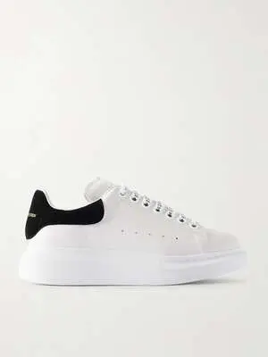 Alexander McQueen Exaggerated-sole Suede-trimmed Leather Sneakers - White