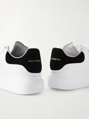 Alexander McQueen Exaggerated-sole Leather Sneakers - White