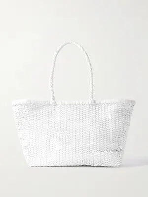 Dragon Diffusion B Weave Big Woven Leather Tote - White