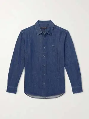 Rag & Bone Tomlin Embroidered Denim Shirt - Blue