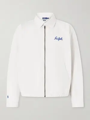 Polo Ralph Lauren Logo-embroidered Cotton-twill Blouson Jacket - White