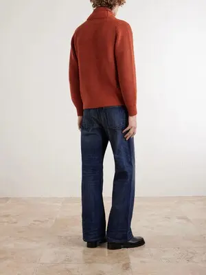Ralph Lauren Shawl-collar Ribbed Cotton And Wool-blend Cardigan