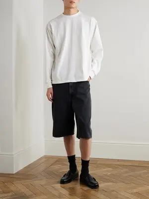 ORSLOW Super Dad's Wide-leg Denim Shorts - Black