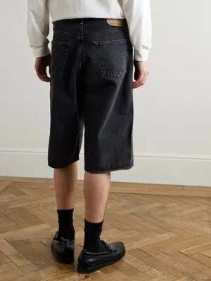 ORSLOW Super Dad's Wide-leg Denim Shorts - Black
