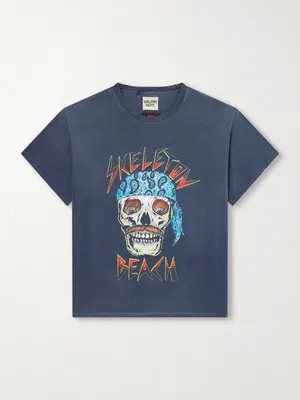 GALLERY DEPT. Skeleton Beach Distressed Printed Cotton T-shirt