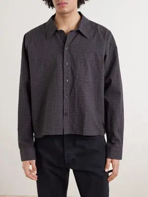 MFPEN Priority Checked Cotton And Linen-blend Shirt