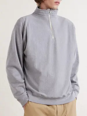 KAPTAIN SUNSHINE Suvin Cotton-jersey Half-zip Sweatshirt