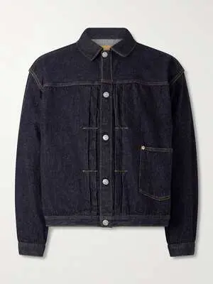KAPTAIN SUNSHINE Pleated Selvedge Denim Jacket - Blue