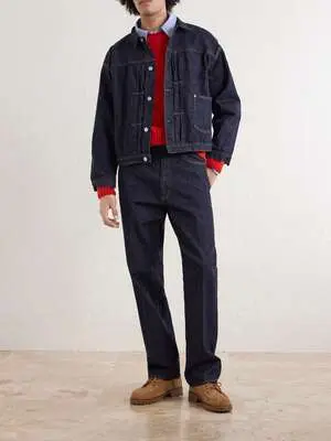 KAPTAIN SUNSHINE Pleated Selvedge Denim Jacket