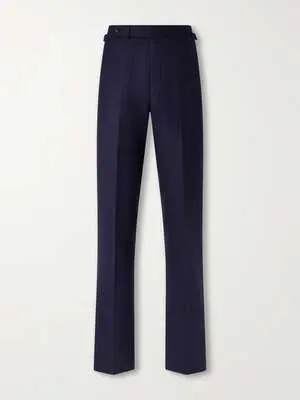 Dunhill Dunhill - Tapered Wool Trousers - Men - Blue  Navy