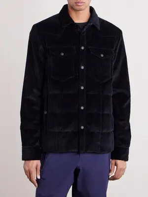 Moncler Gelt Quilted Cotton-blend Corduroy Down Shirt Jacket