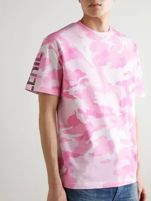 GALLERY DEPT. Camouflage And Logo-print Cotton-jersey T-shirt - Pink