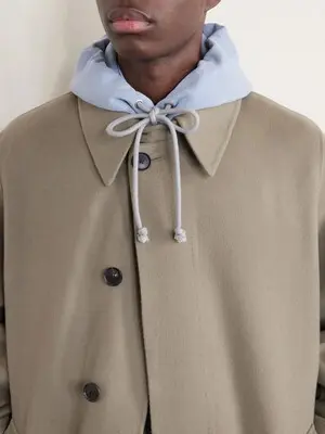 Auralee Two-tone Cotton-jersey Hoodie - Gray