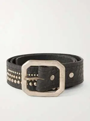 CHERRY LOS ANGELES Studded Leather Belt - Black