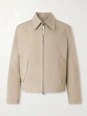 Ami Cropped Cotton-sateen Blouson Jacket - Beige