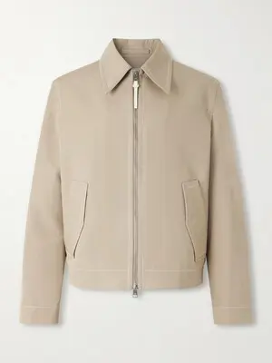 Ami Cropped Cotton-sateen Blouson Jacket - Neutrals