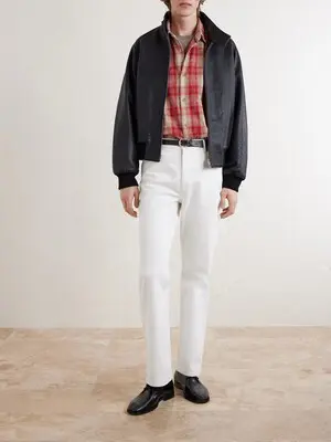 A.PRESSE Checked Cotton And Silk-blend Twill Shirt