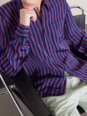 Dries Van Noten Striped Crepe Shirt