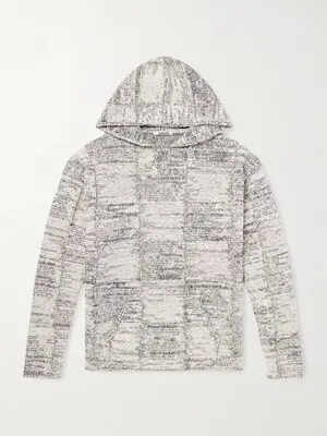Auralee Patchwork Cotton And Linen-blend Hoodie - Gray