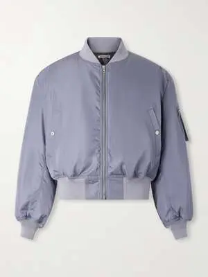 Auralee Silk-twill Bomber Jacket - Blue