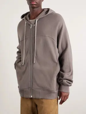 Rick Owens Organic Cotton-terry Zip-up Hoodie - Gray