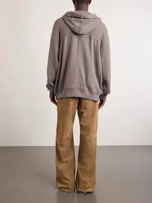 Rick Owens Organic Cotton-terry Zip-up Hoodie - Gray