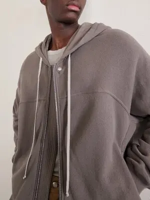 Rick Owens Organic Cotton-terry Zip-up Hoodie - Gray