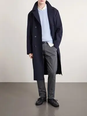 SLOWEAR Slim-fit Tapered Stretch-cotton Gabardine Trousers - Gray
