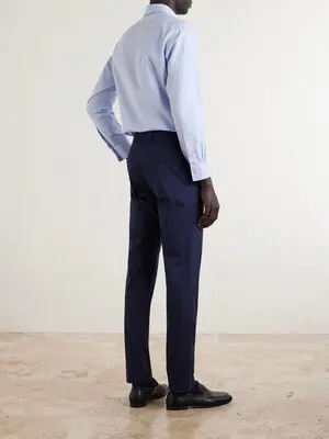 SLOWEAR Tapered Stretch-cotton Trousers - Blue