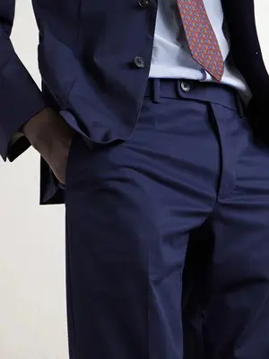 SLOWEAR Tapered Stretch-cotton Trousers - Blue
