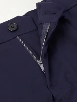 SLOWEAR Tapered Stretch-cotton Trousers - Blue