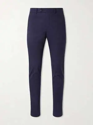 SLOWEAR Tapered Stretch-cotton Trousers - Navy