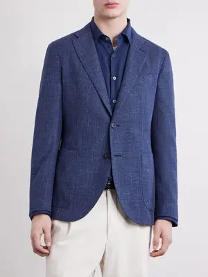 SLOWEAR Slim-fit Cotton Blazer - Blue