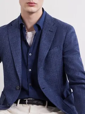 SLOWEAR Slim-fit Cotton Blazer - Blue