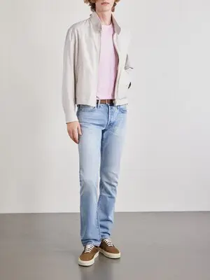 TOM FORD Slim-fit Logo-embroidered Cotton And Silk-blend Jersey T-shirt - Pink
