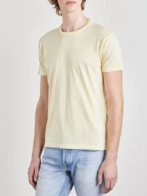 TOM FORD Slim-fit Logo-embroidered Cotton And Silk-blend Jersey T-shirt - Yellow
