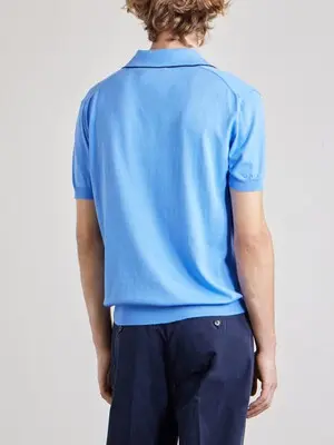 TOM FORD Sea Island Cotton And Silk-blend Polo Shirt - Blue