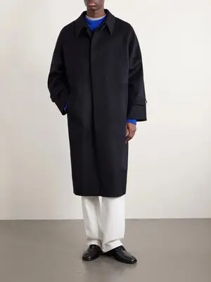 Auralee Melton Wool Tailored Coat - Black
