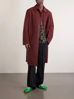 Dries Van Noten Cotton-canvas Coat - Burgundy